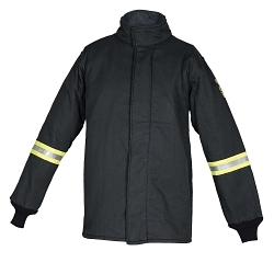 Levitt-Safety | Oberon® Hip Length Arc Flash Coat, Black, Aramid Fabric ...