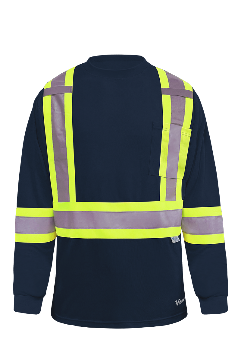 Levitt-Safety | Viking ® Long Sleeve Safety Shirt in Navy